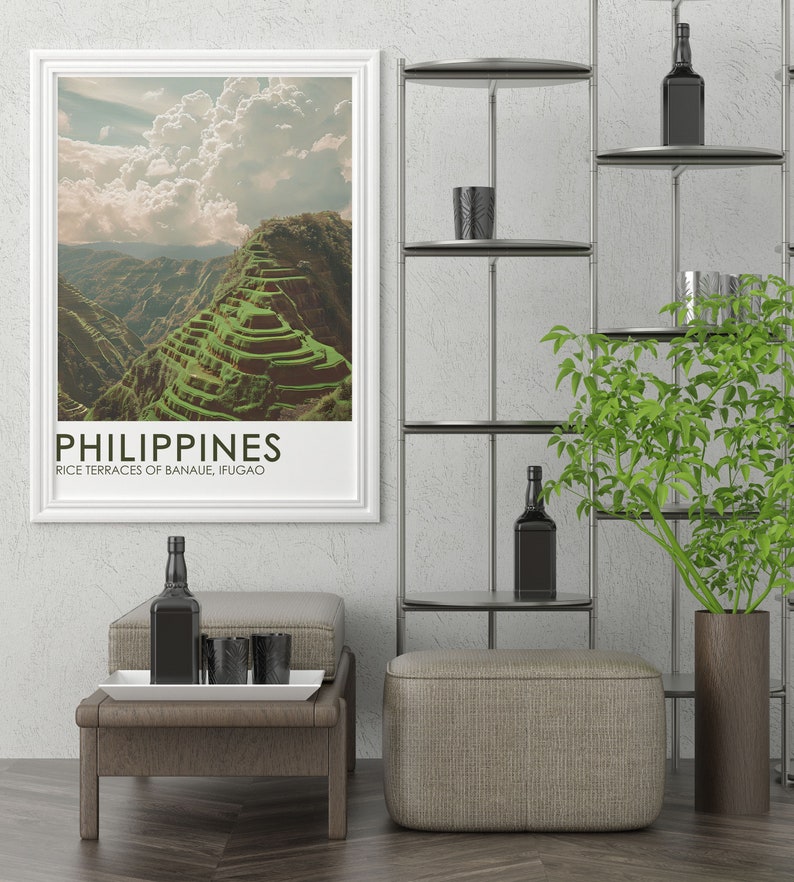 Philippines Travel Poster- Banaue Ifugao Decor - Rice Terraces of ...