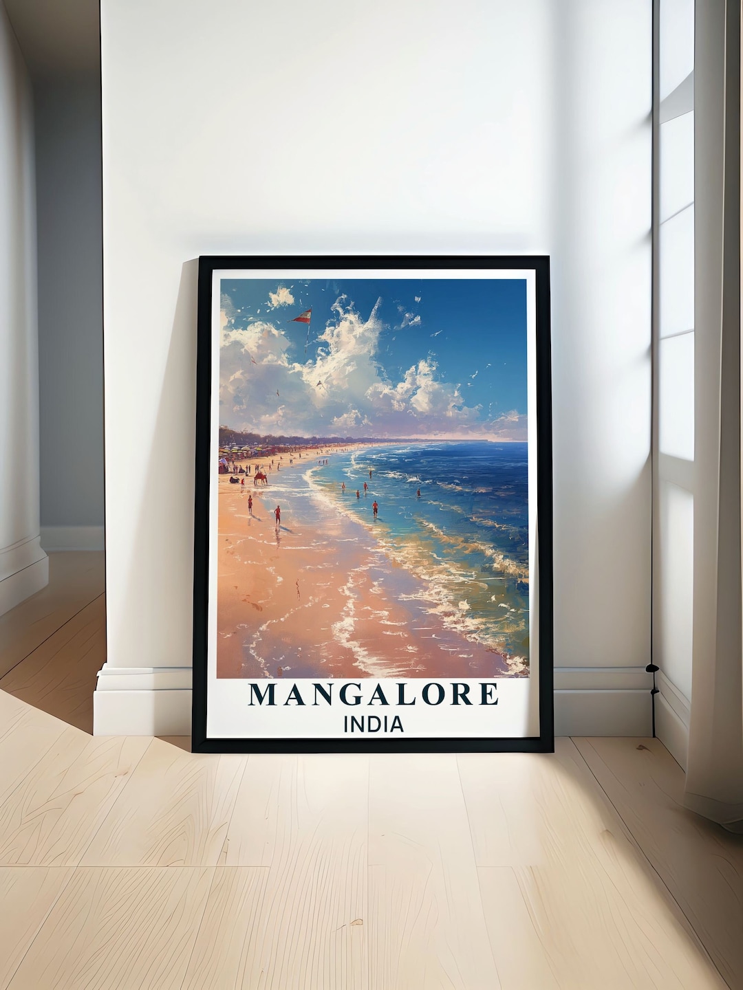 Mangalore City Map Wall Decor - Vintage Panambur Beach Poster - Travel ...