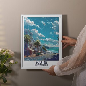 Napier Travel Poster Marine Parade Art Artistic Prints Celebrating New ...