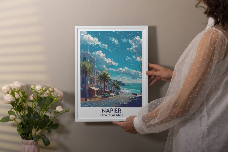 Napier Travel Poster Marine Parade Art Artistic Prints Celebrating New ...
