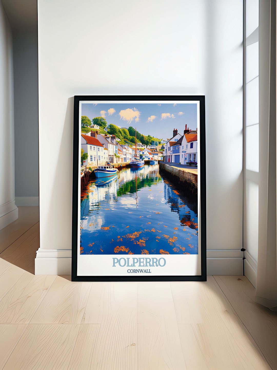 Polperro Cornwall Travel Poster - Polperro Harbour Travel Poster ...