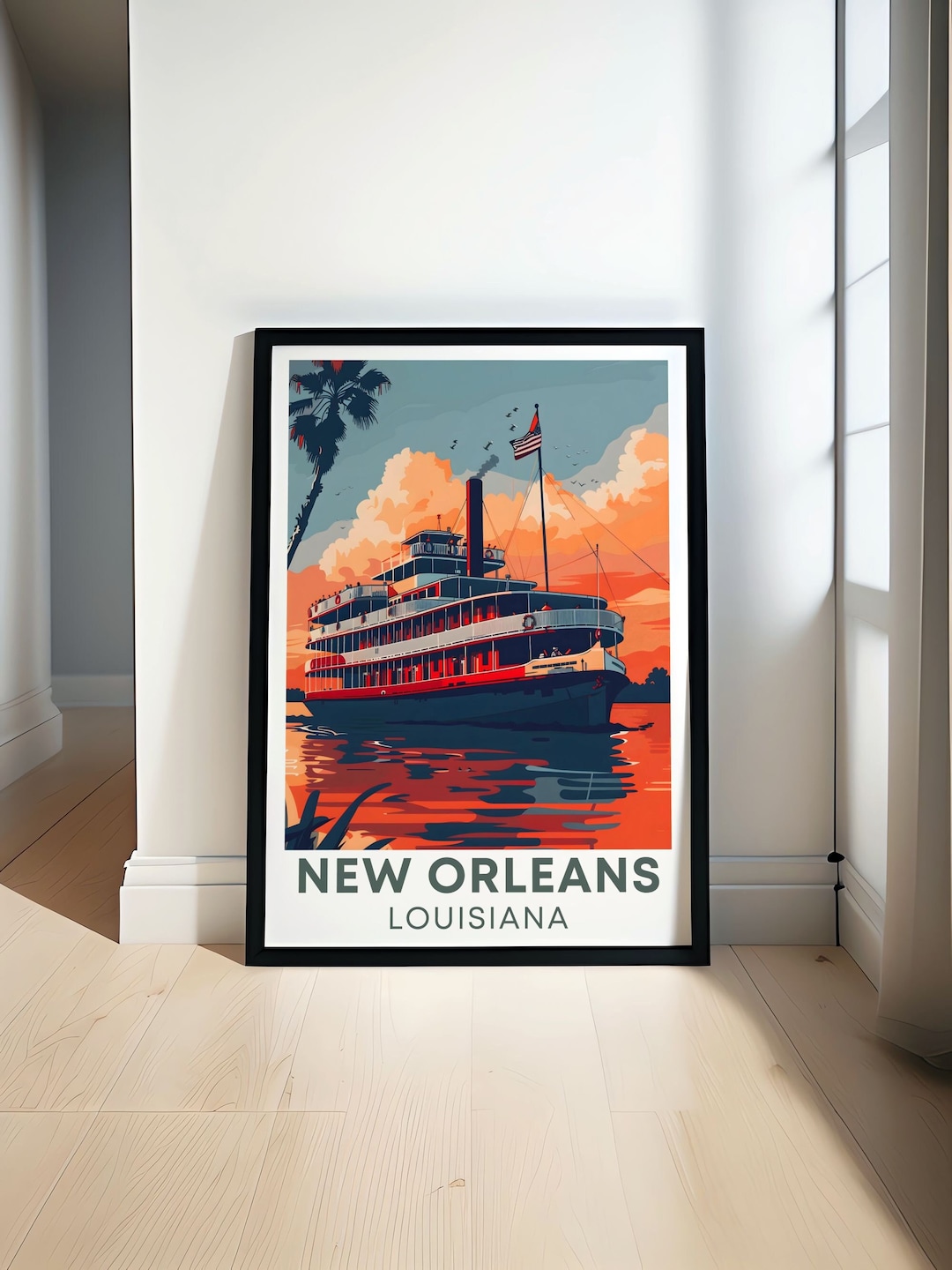 New Orleans Poster - Steamboat Natchez Art - New Orleans Wall Art - New ...