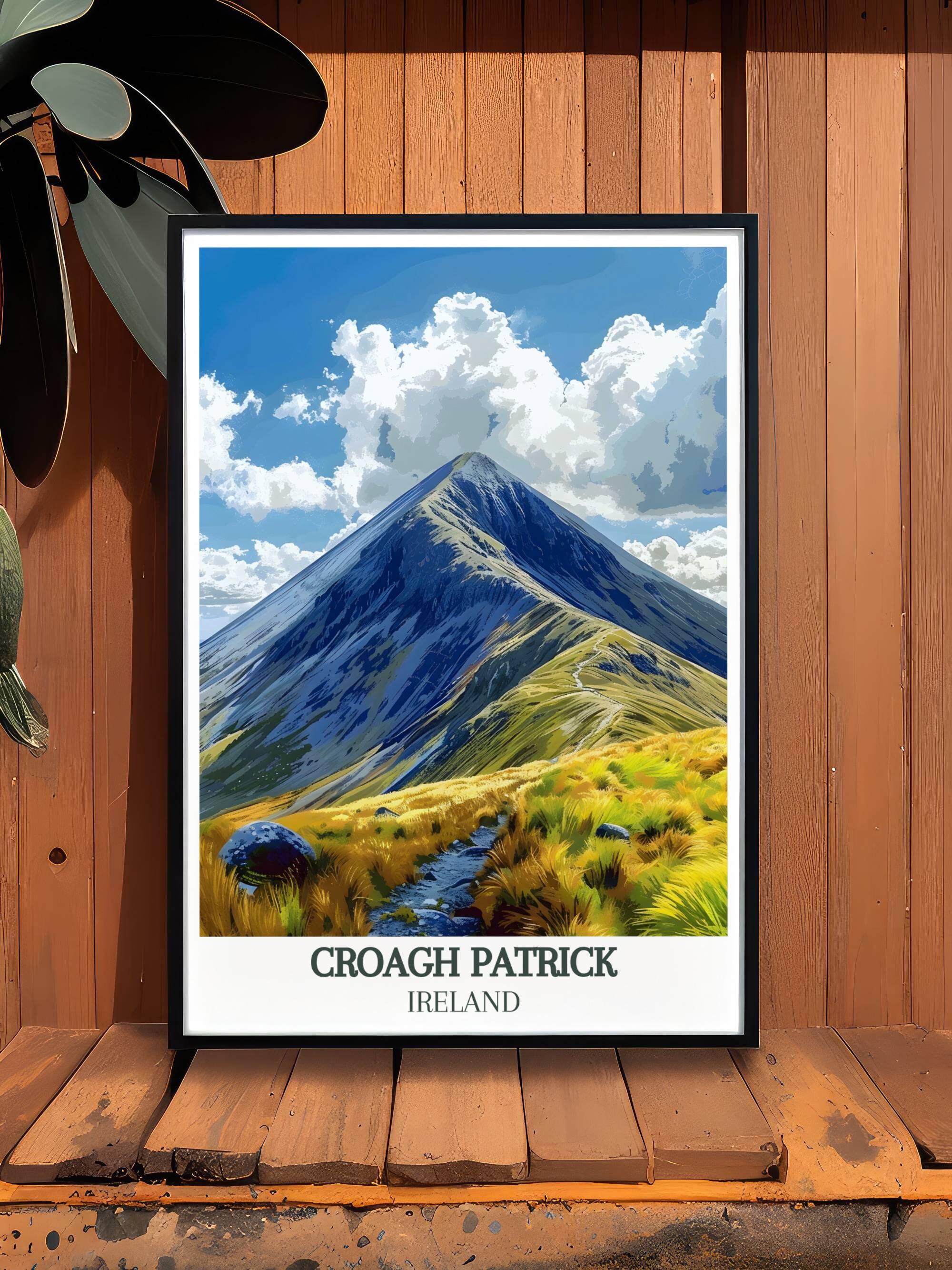 Croagh Patrick Trail and Summit Art - Croagh Patrick Print - Ireland's ...