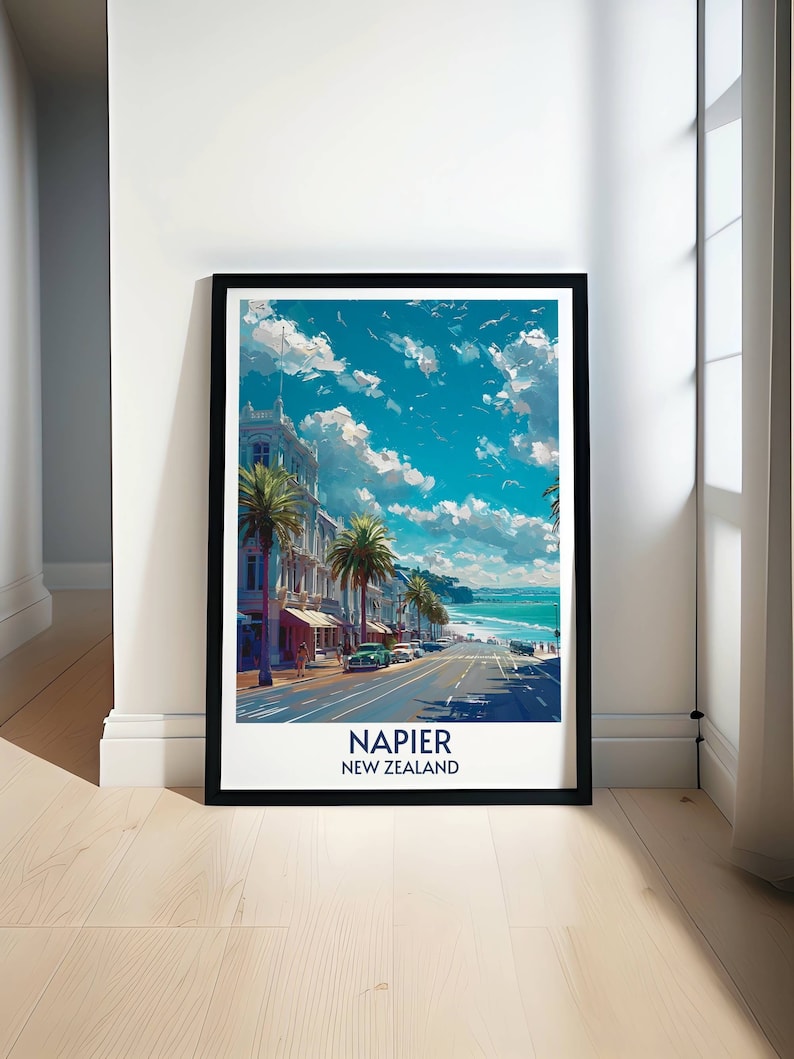 Napier Travel Poster Marine Parade Art Artistic Prints Celebrating New ...