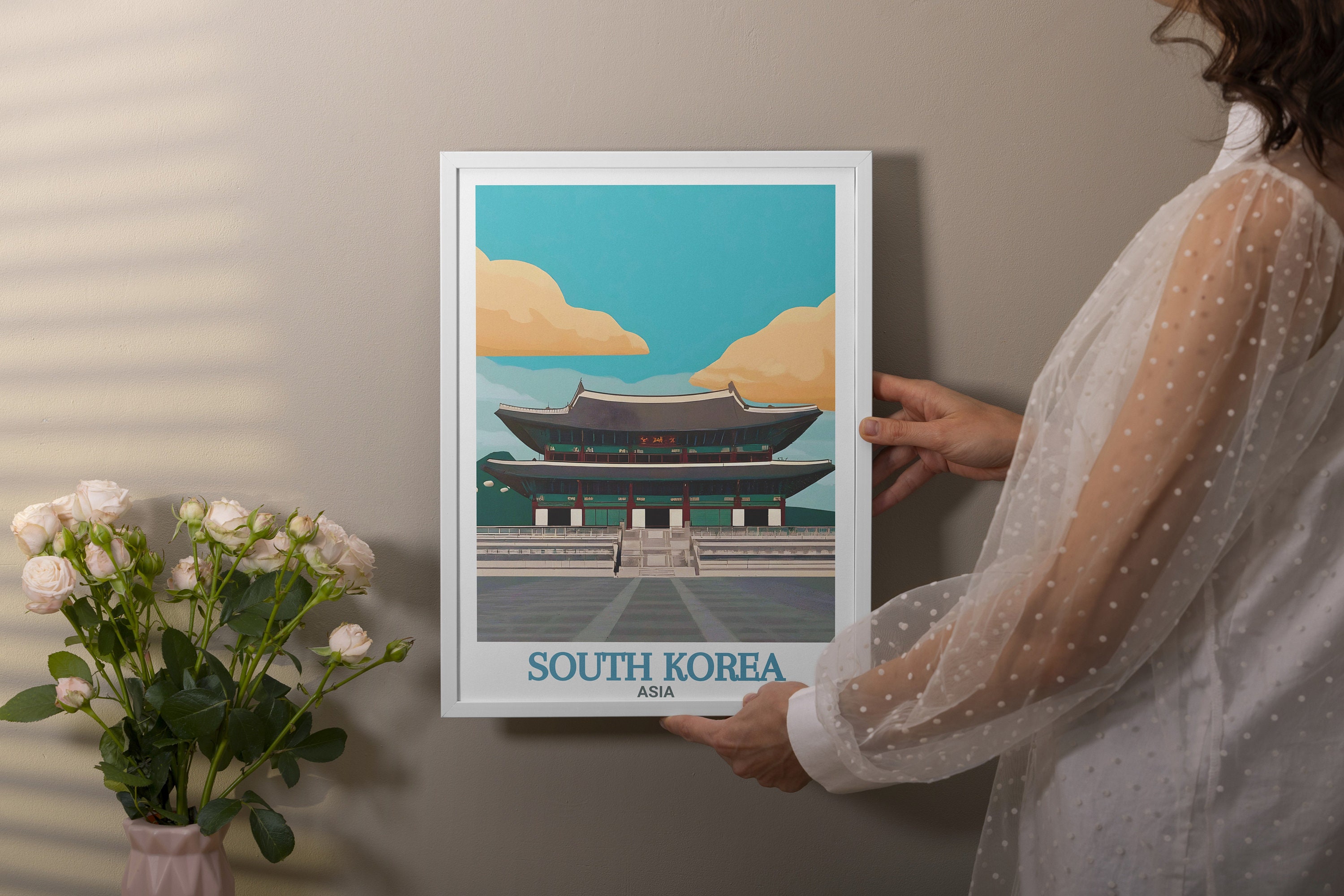 South Korea Travel Poster Gyeongbokgung Palace and Asia Decor ...