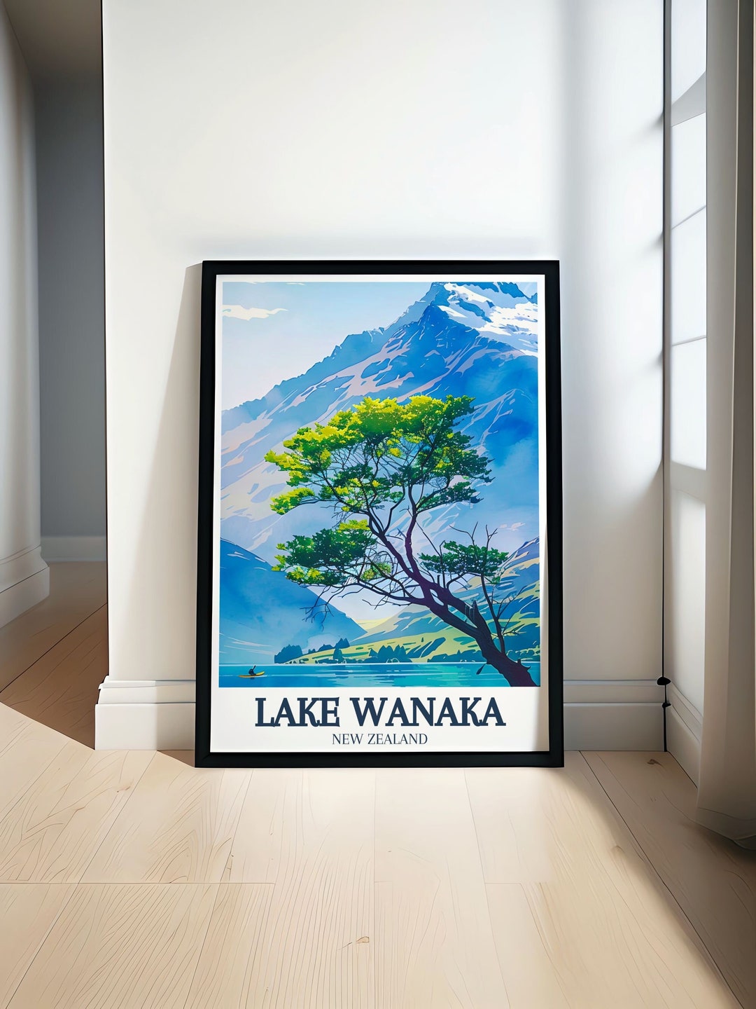 Lake Wanaka Travel Poster- Mount Aspiring National Park Decor - Lake ...