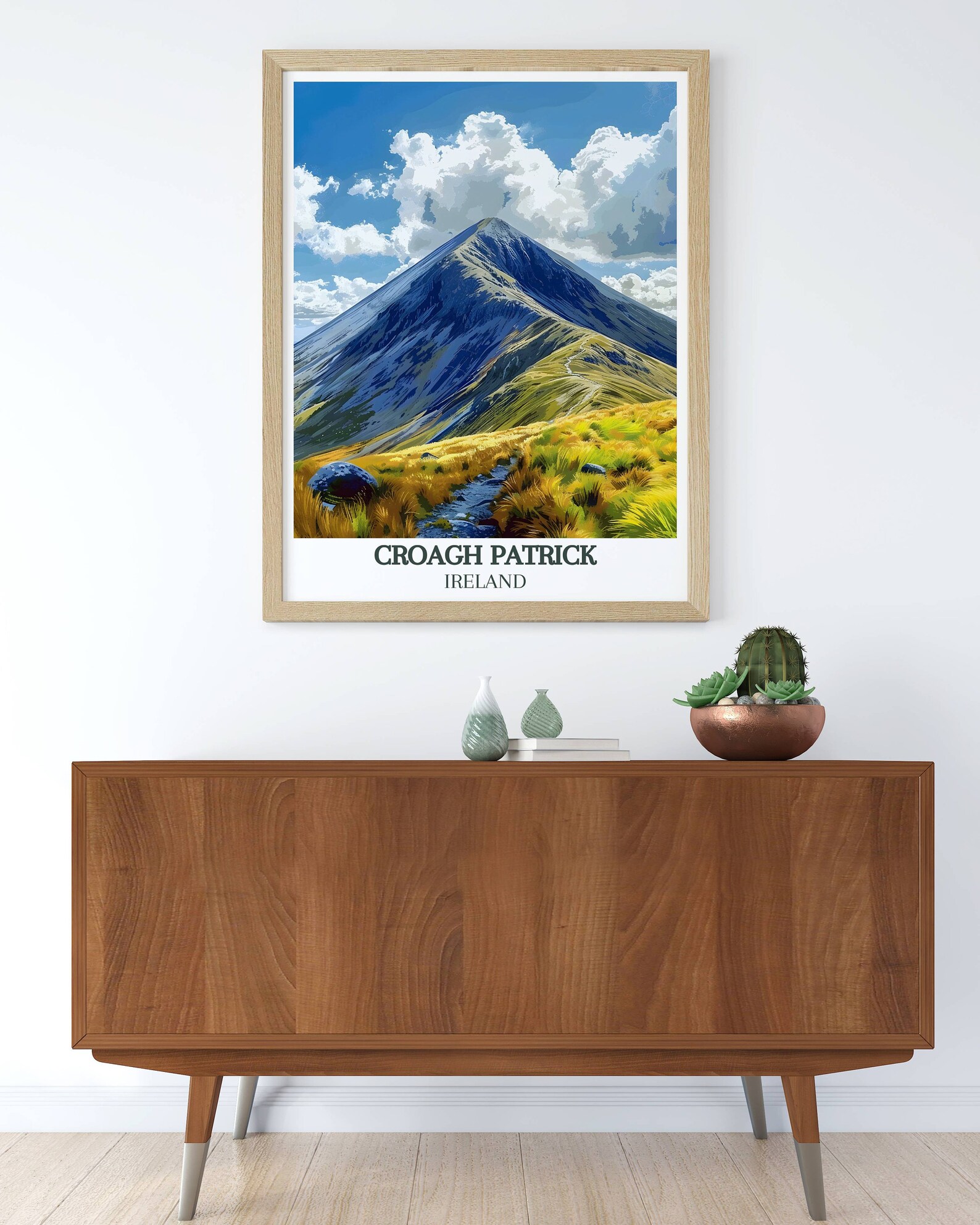 Croagh Patrick Trail and Summit Art - Croagh Patrick Print - Ireland's ...