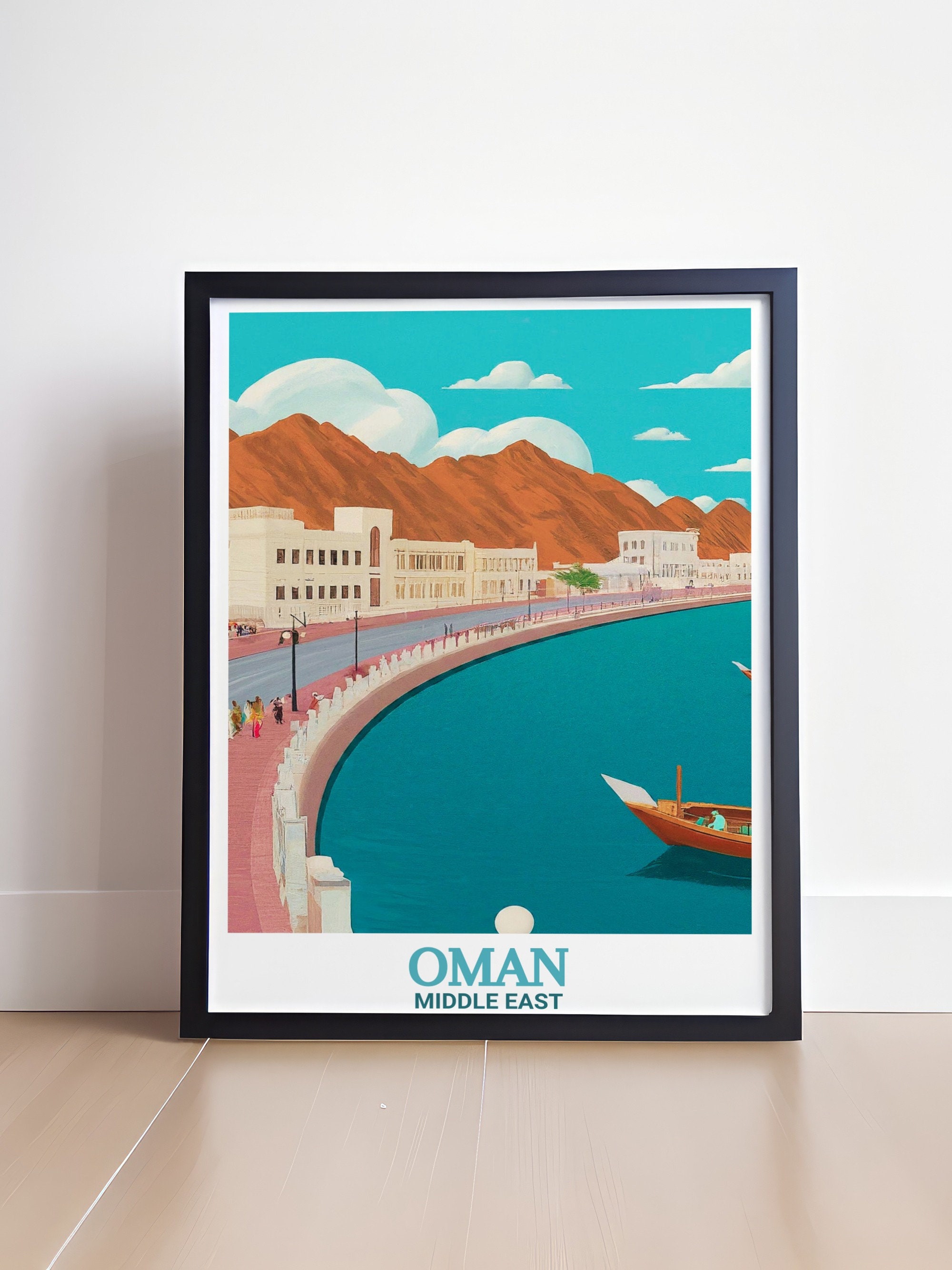Oman Art Collection Mutrah Corniche Posters Arabian Elegance Mutrah ...
