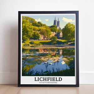 Lichfield Poster - Beacon Park Print - Minster Pool Poster - Lichfield ...