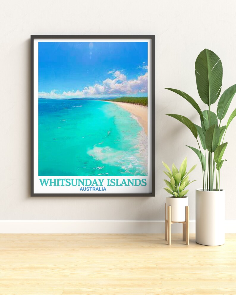 Whitsunday Islands Travel Print Whitehaven Beach Wall Art and Travel Prints Whitsunday Islands ...