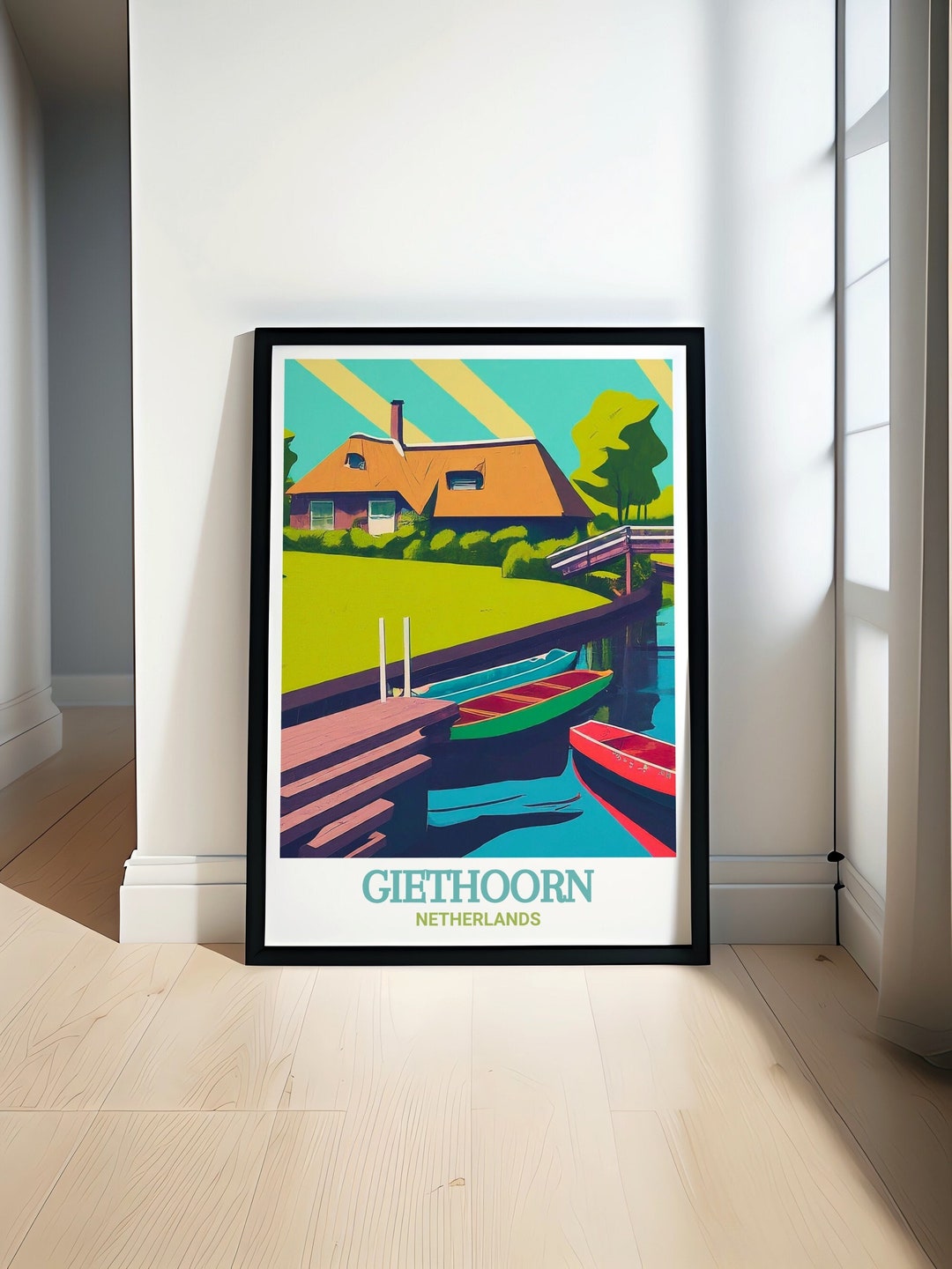 Giethoorn Travel Posters - Boat Rentals Wall Art - Giethoorn Scenic ...