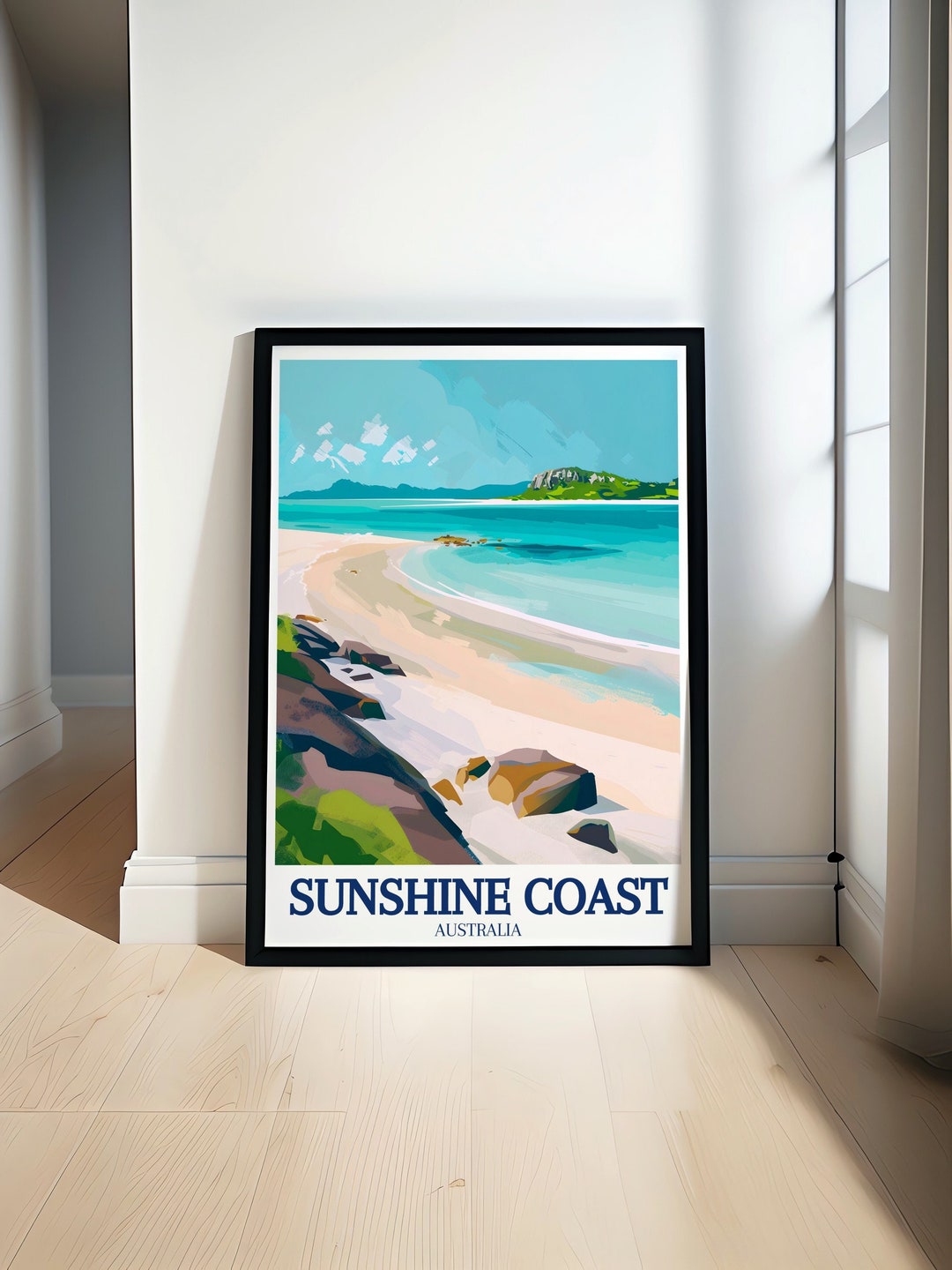 Sunshine Coast Wall Art -whitehaven Beach Art - Whitsunday Island Decor ...