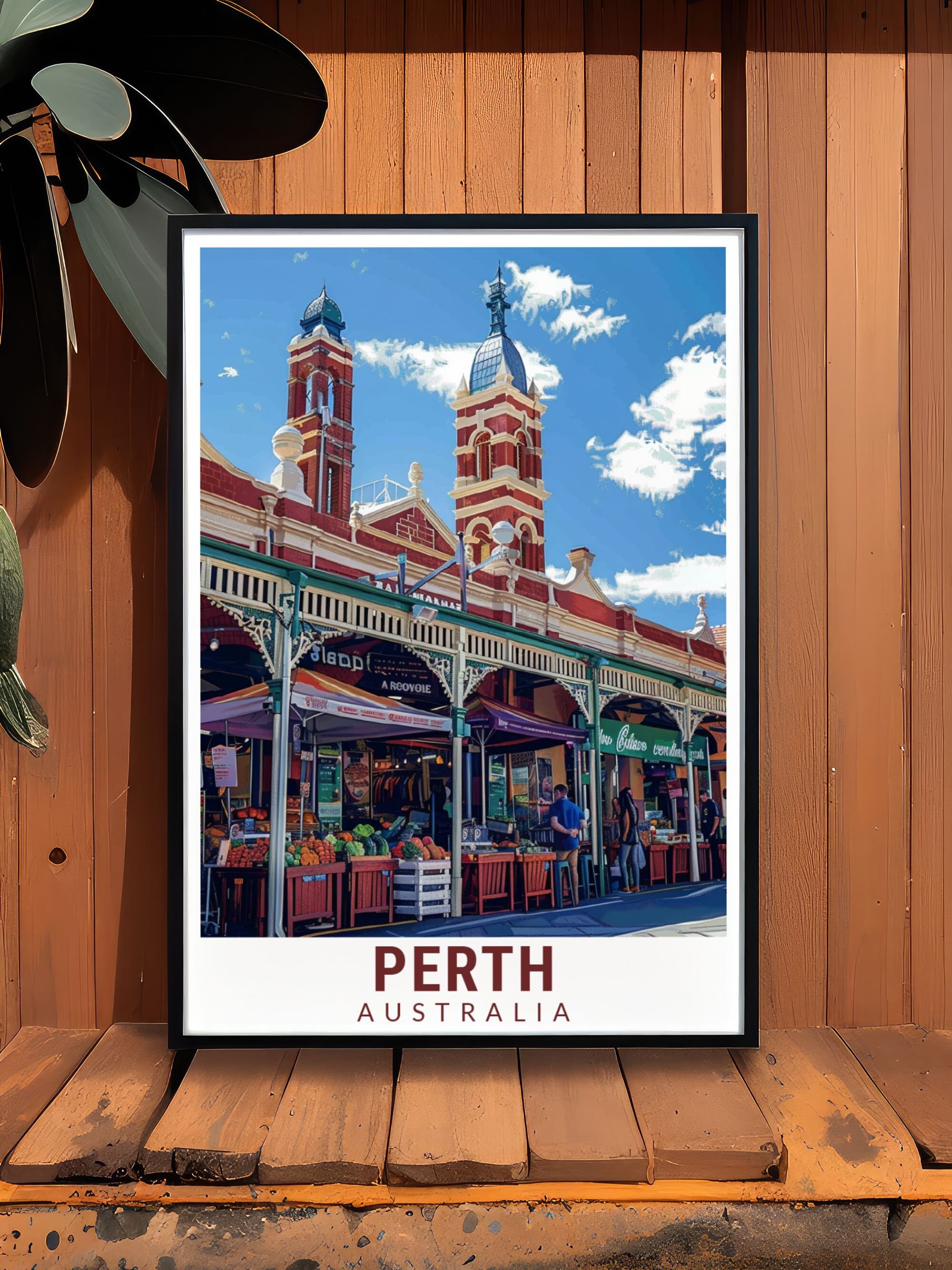 Perth Poster - Framed Posters Perth - Freemantle Markets Art - Perth ...
