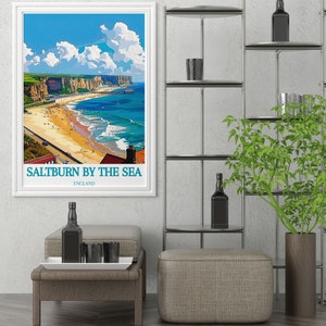 Saltburn Beach Prints and Retro Wall Art - Saltburn Beach Art ...