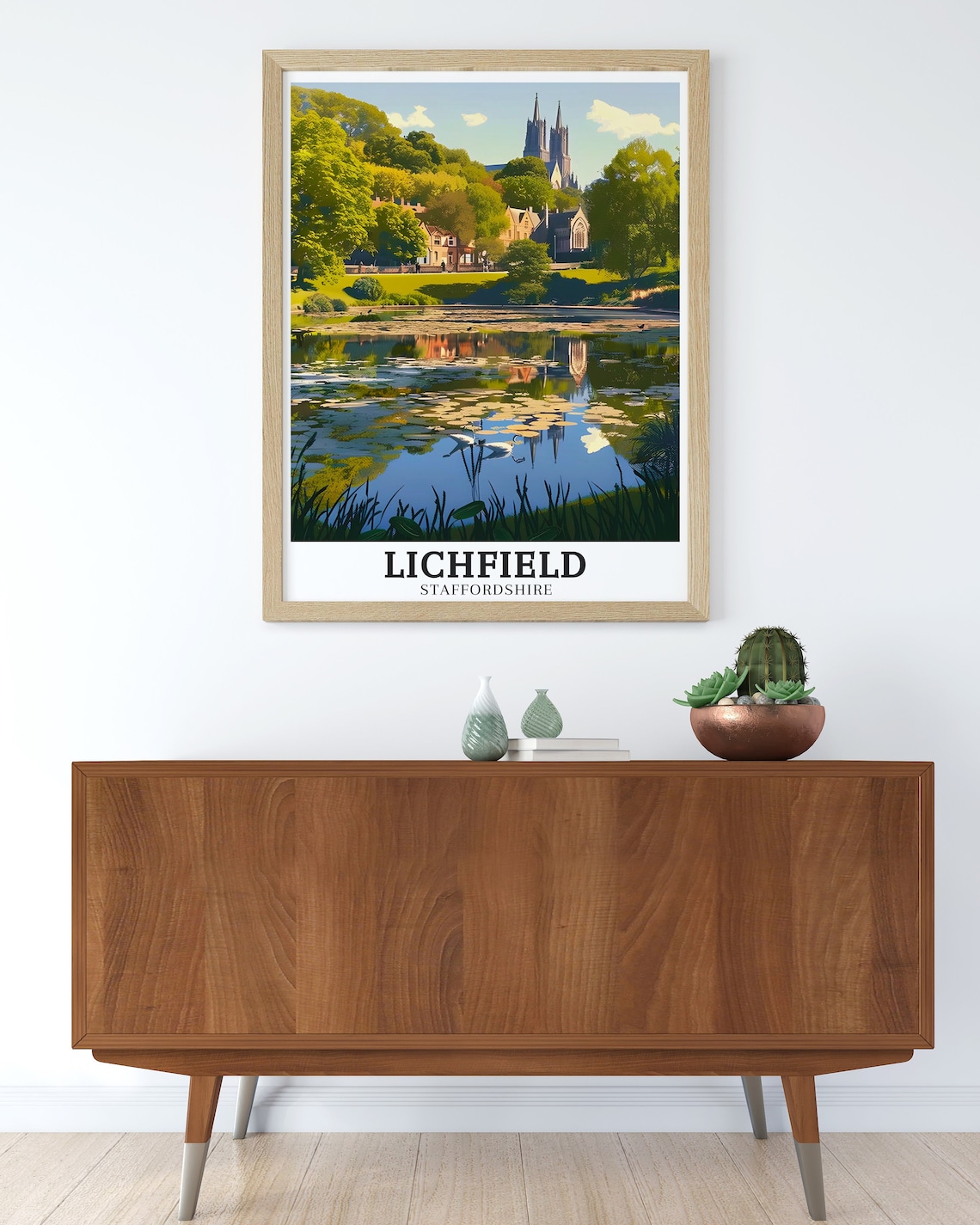 Lichfield Poster - Beacon Park Print - Minster Pool Poster - Lichfield ...