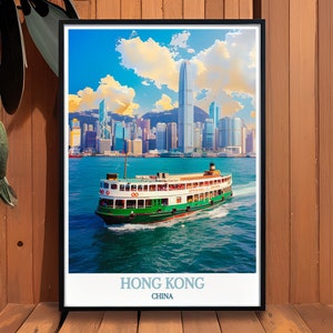 Star Ferry Hong Kong Poster -hong Kong Print -star Ferry Hong Kong ...