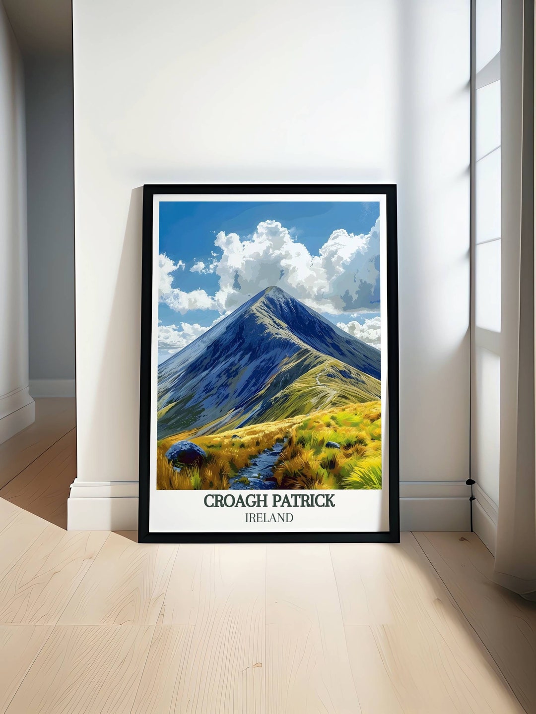Croagh Patrick Trail and Summit Art - Croagh Patrick Print - Ireland's ...