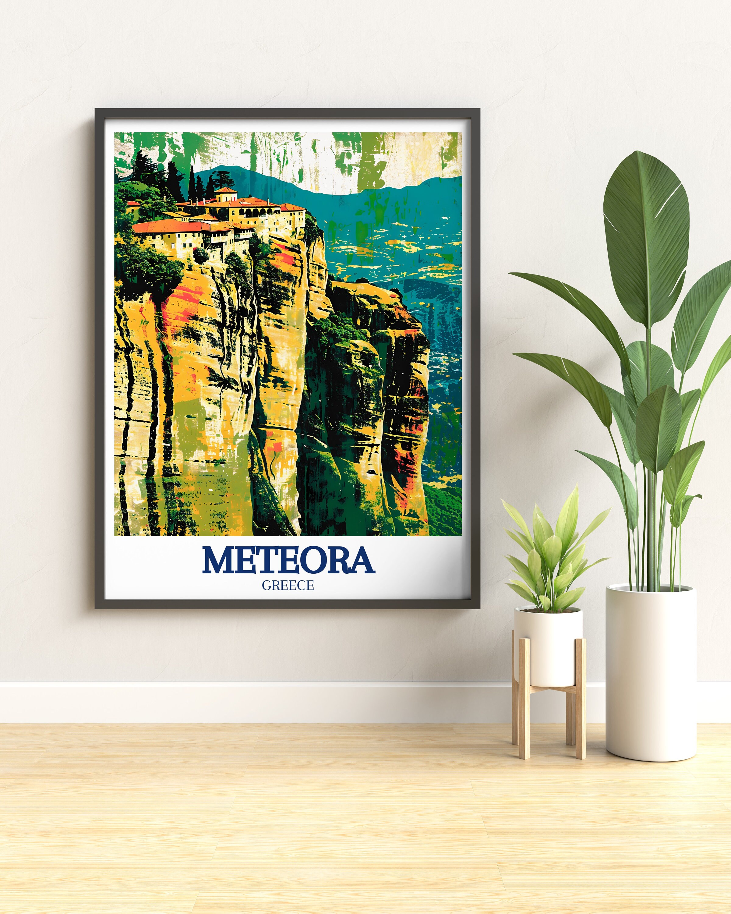 Meteora Greece Travel Prints - Peneus Valley Scenic Posters - Great ...