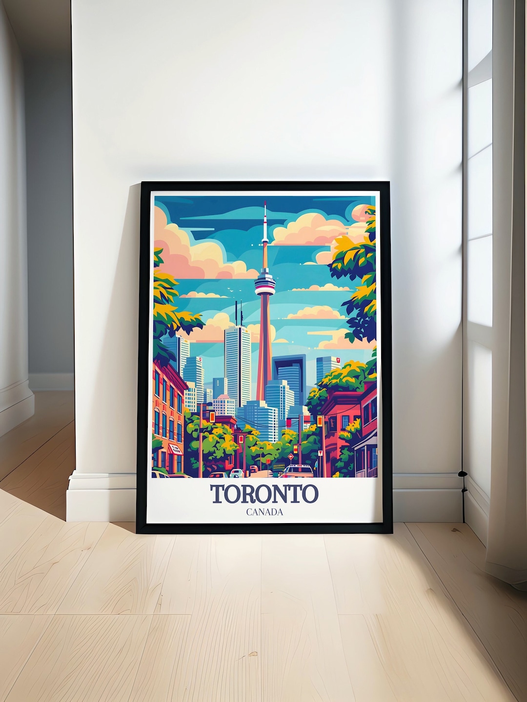 Toronto Print - CN Tower, Toronto Downtown Street Travel Poster - CN ...
