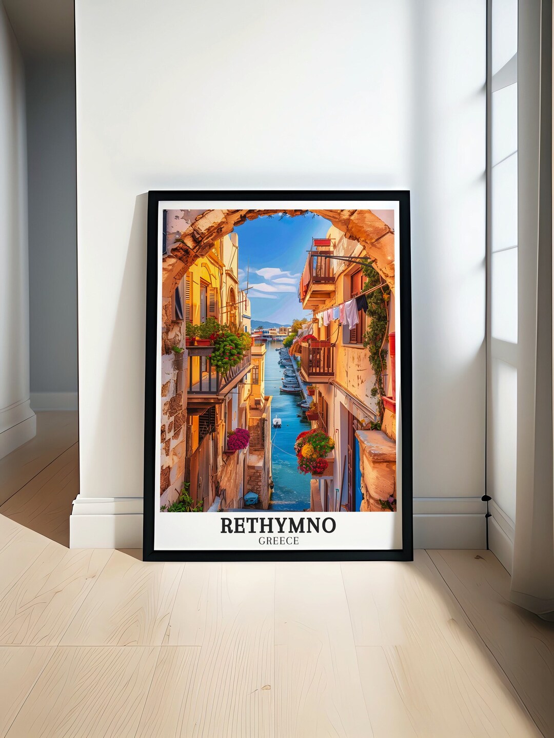 Rethymno Travel Poster - Old Town Crete Prints - Greece Wall Art - Old ...