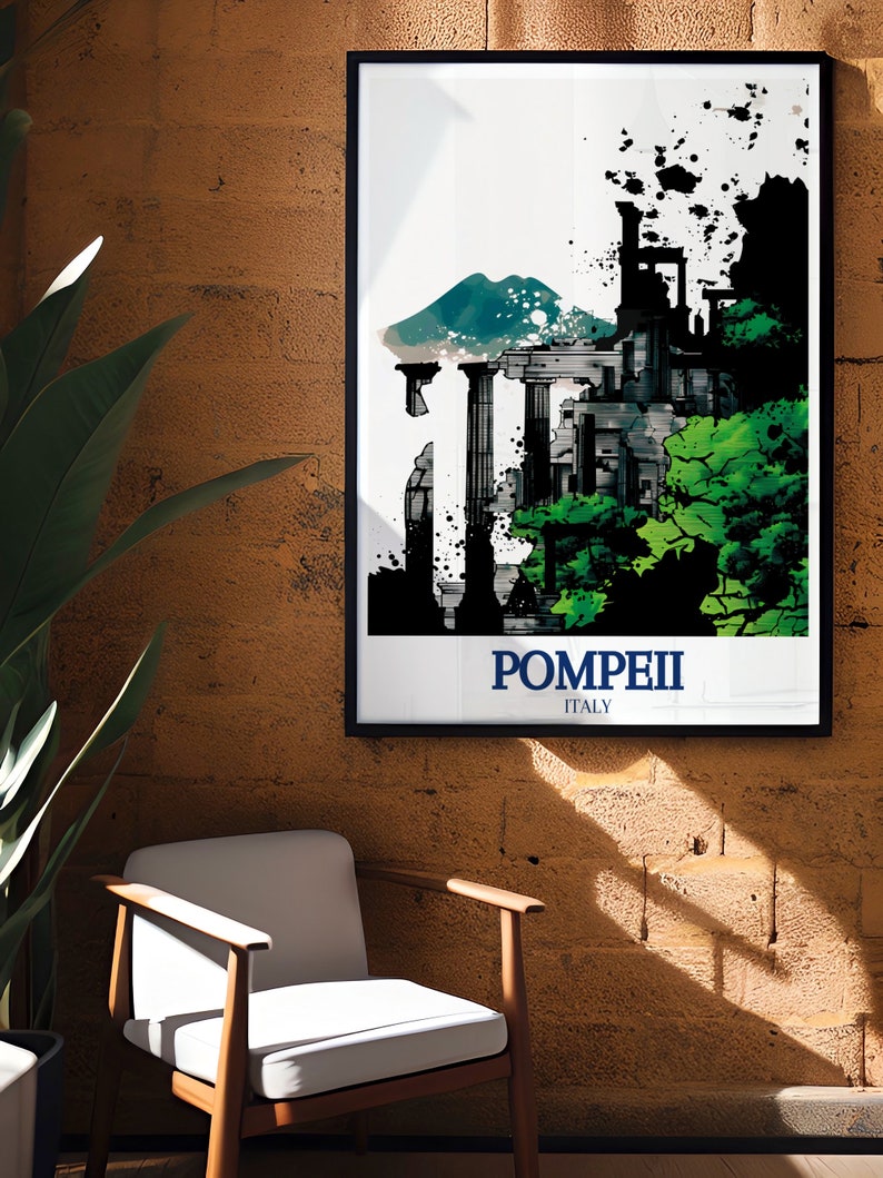 Pompeii Travel Poster Mount Vesuvius Art Collection Temple of Apollo ...