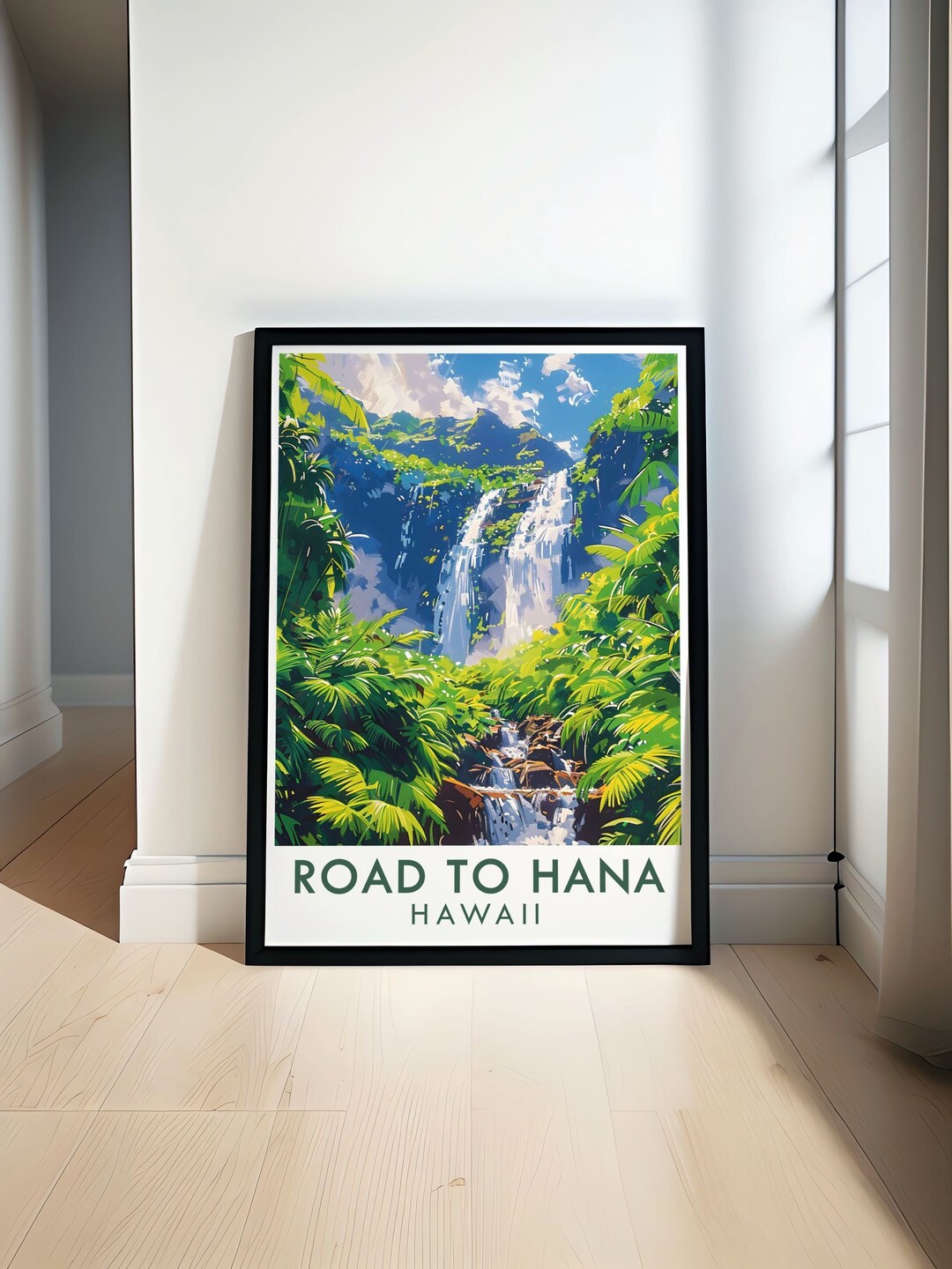 Road to Hana Wall Art - Twin Flame Travel Poster - Hawaii Wall Art and ...