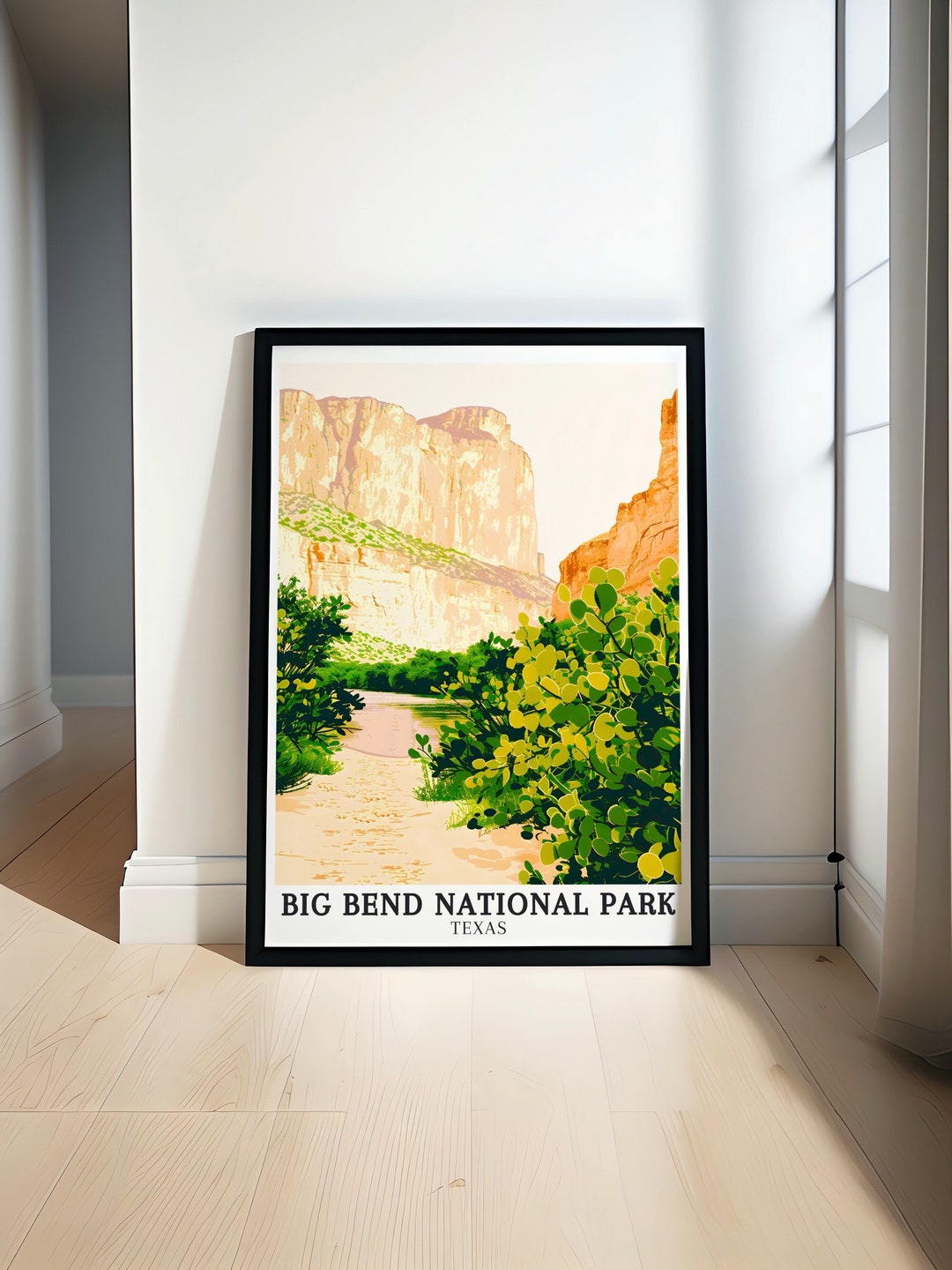Big Bend National Park Travel Poster - Rio Grande River and South Rim ...