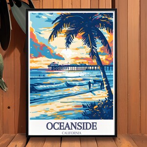 Oceanside Travel Poster - Oceanside Beach and Pier Prints - Oceanside ...