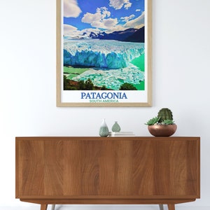 Patagonia Travel Poster - Perito Moreno Glacier Art - Patagonia Art and ...