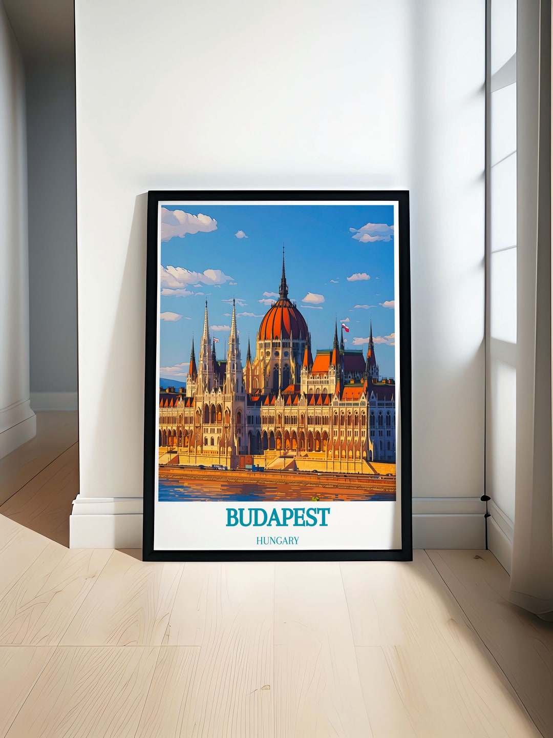 Budapest Travel Poster Parliament Building Art Discover the Beauty of ...