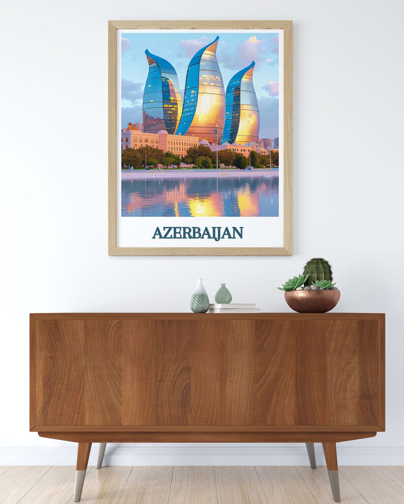 Azerbaijan Poster - Flame Towers Canvas Print - Framed Azerbaijan Prinr ...