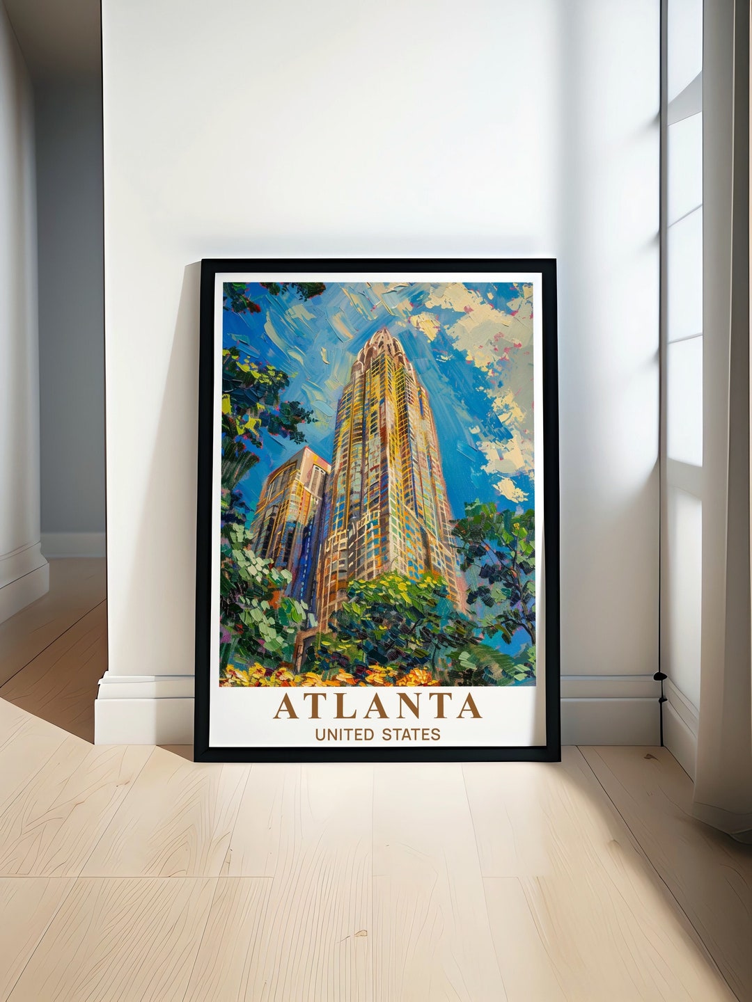 Atlanta Travel Poster - Atlanta Travel Prints and Peachtree Towers ...
