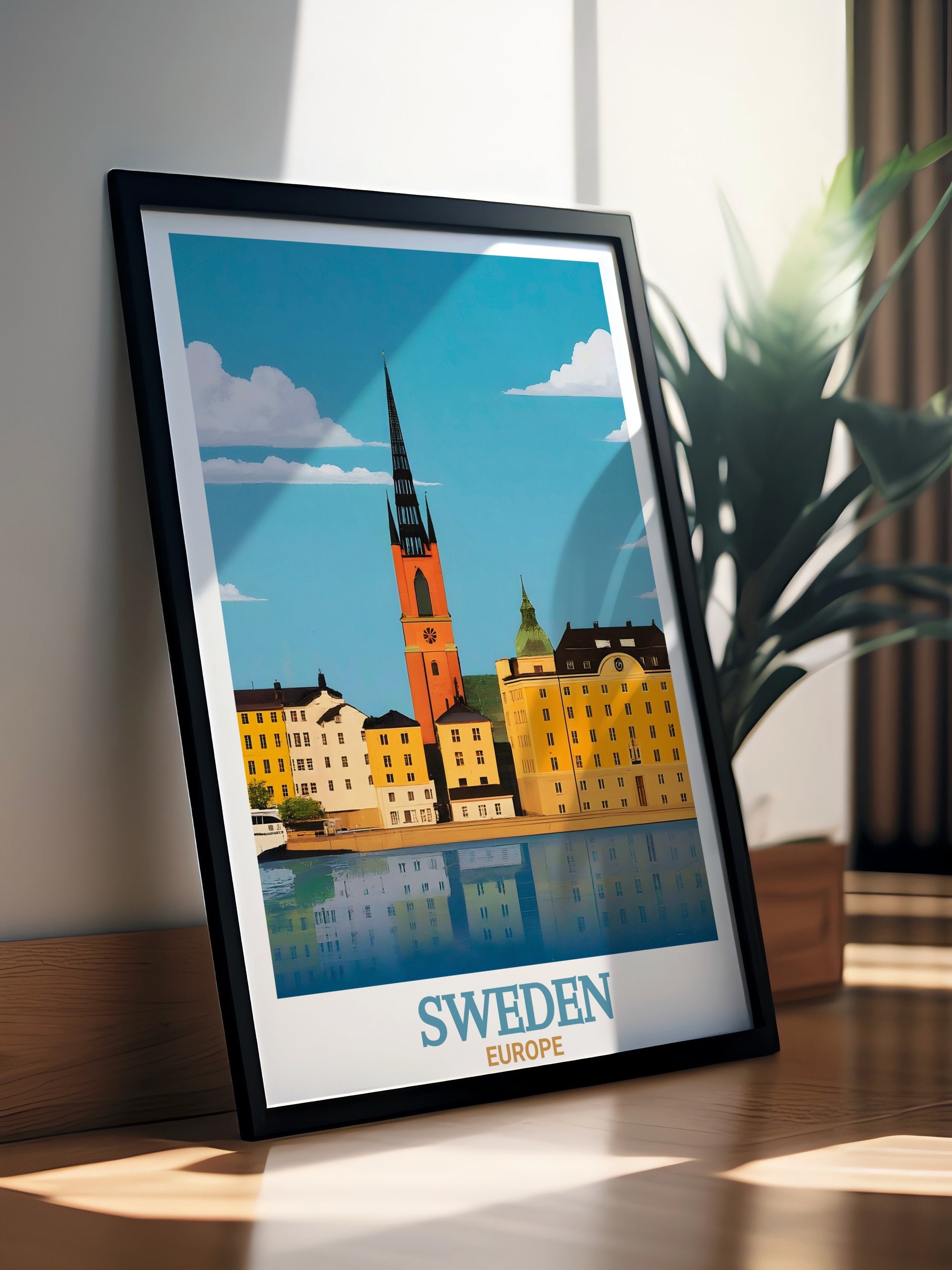 Sweden Travel Poster Gamla Stan Prints for Home and Travel Lovers ...
