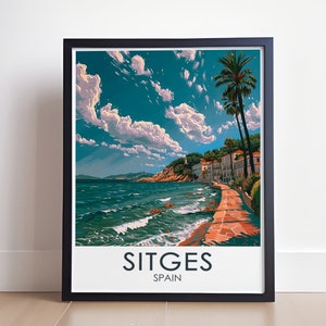 Sitges Promenade Art -spain Travel Print - Sitges Wall Decor - Spanish ...