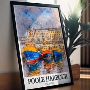 Poole Harbour Travel Poster - Borough of Poole Holes Bay Prints - Poole ...