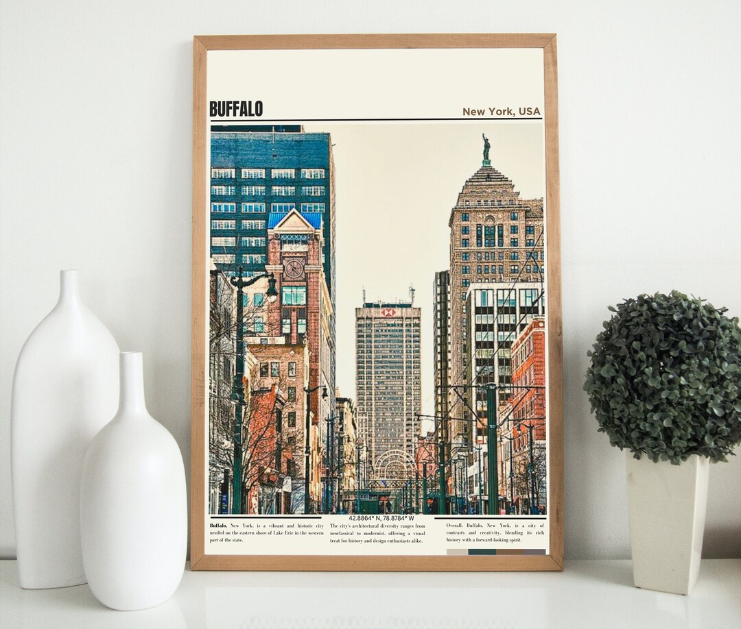 Buffalo Print, Buffalo Poster, Buffalo Wall Art, Buffalo Travel ...