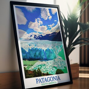 Patagonia Travel Poster - Perito Moreno Glacier Art - Patagonia Art and ...