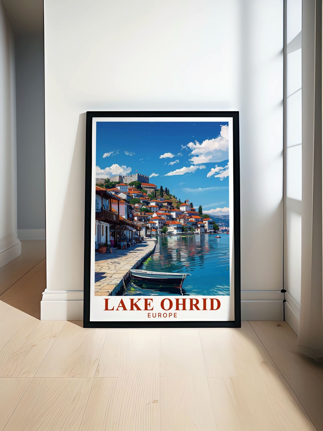 Lake Ohrid Wall Art - Ohrid Old Town Artwork - Beautiful Macedonian ...