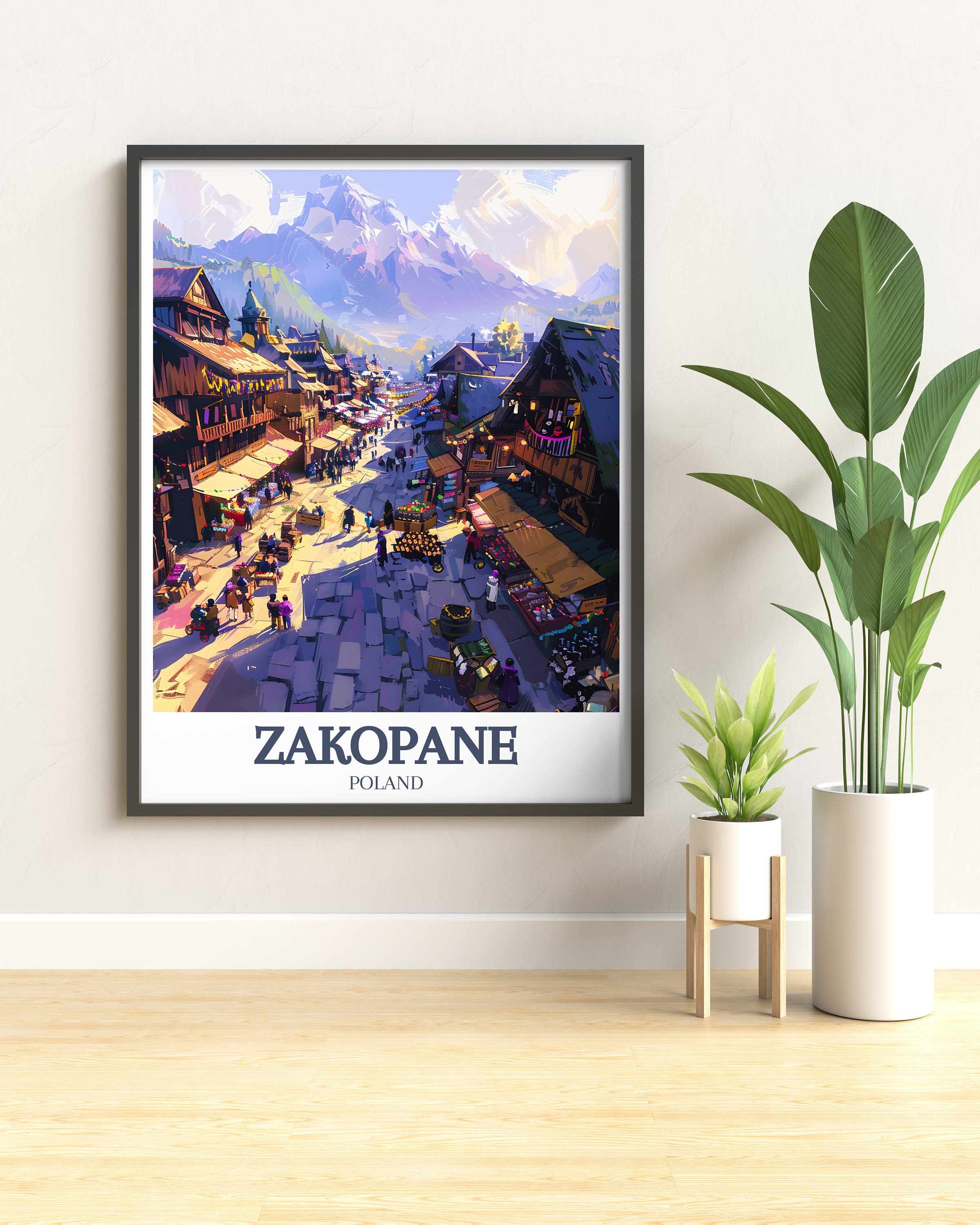 Zakopane Wall Art - Krupówki Street and Kasprowy Wierch Decor ...