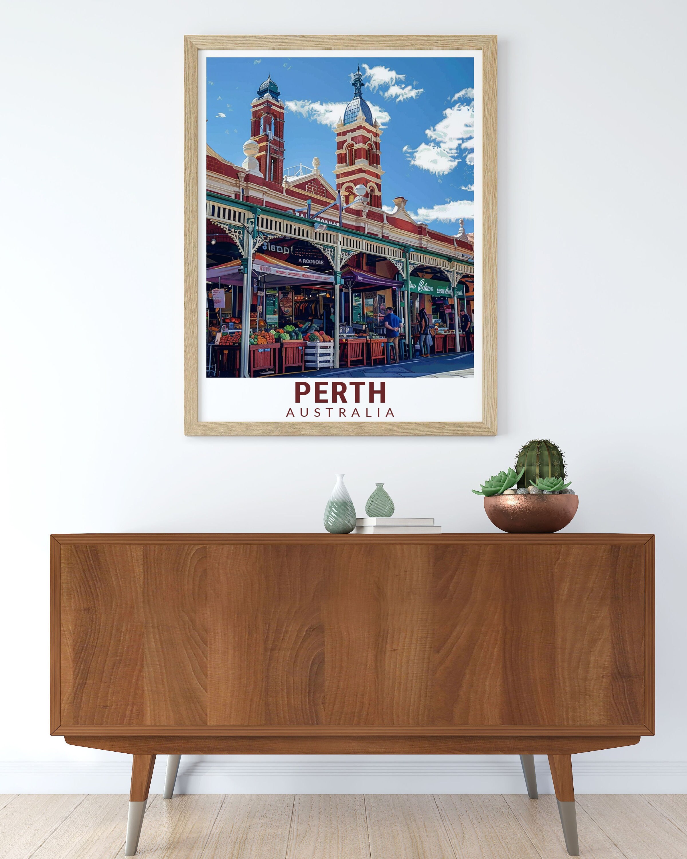 Perth Poster - Framed Posters Perth - Freemantle Markets Art - Perth ...