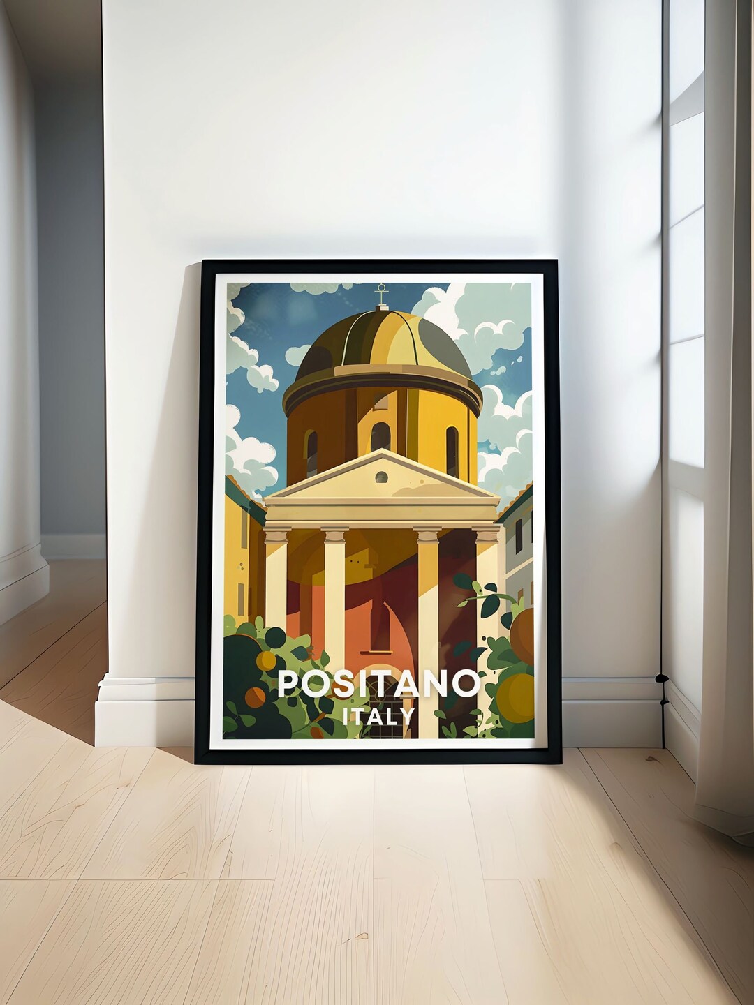 Positano Poster - Positano Art Print - the Chiesa Di Santa Maria ...