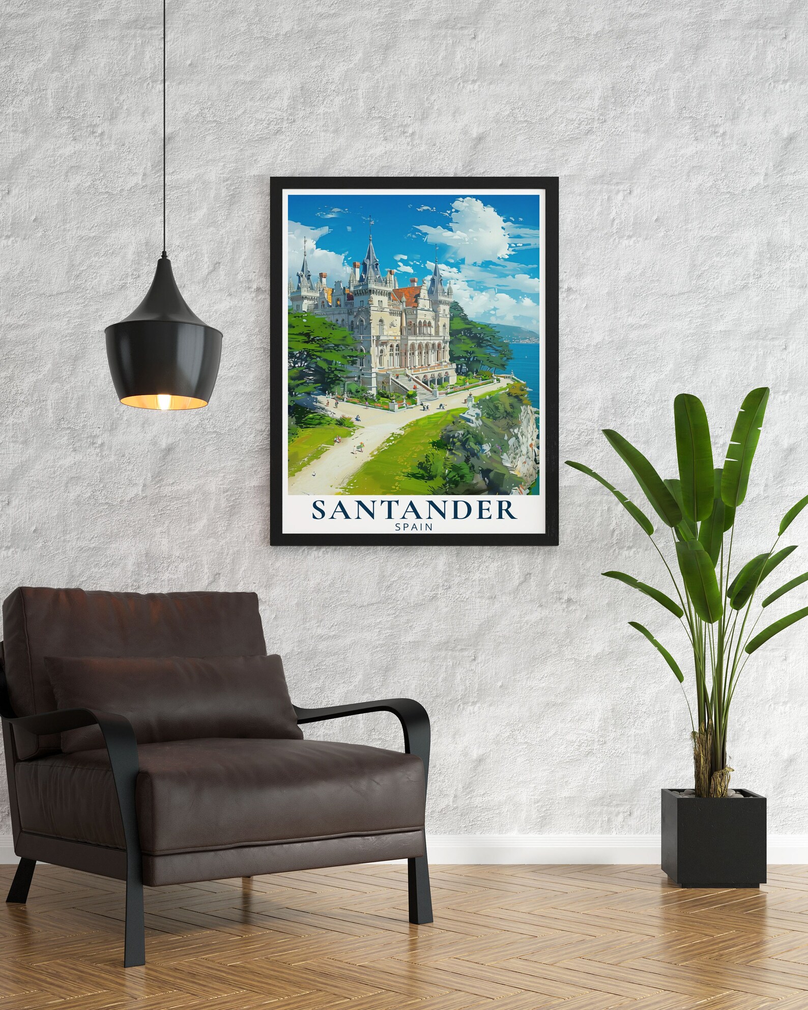 Santander Travel Poster - Palacio De La Magdalena Posters and Prints ...