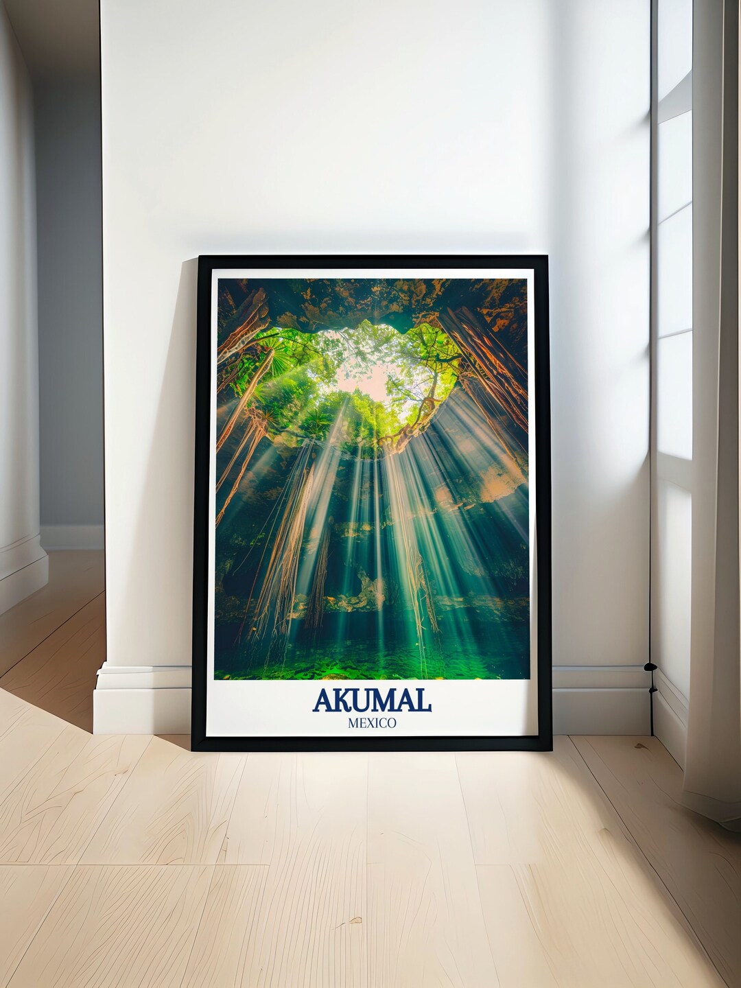 Akumal Poster - Framed Cenote Laguna Yal Ku Wall Decor - Cenote Laguna ...