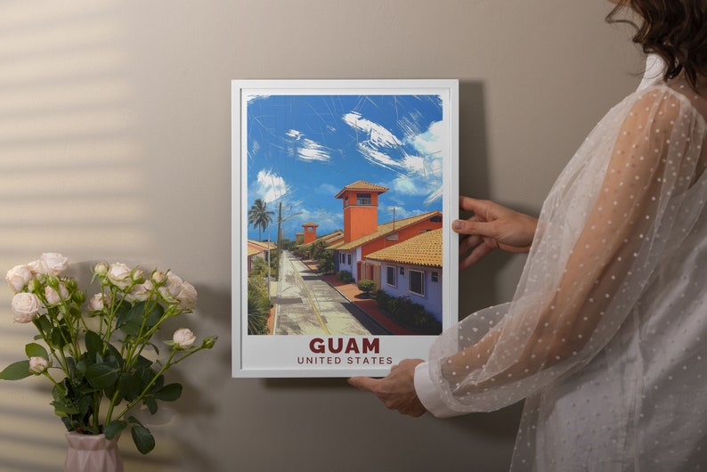 Guam Poster Chamorro Village Print Stunning Island Wall Art Serene ...