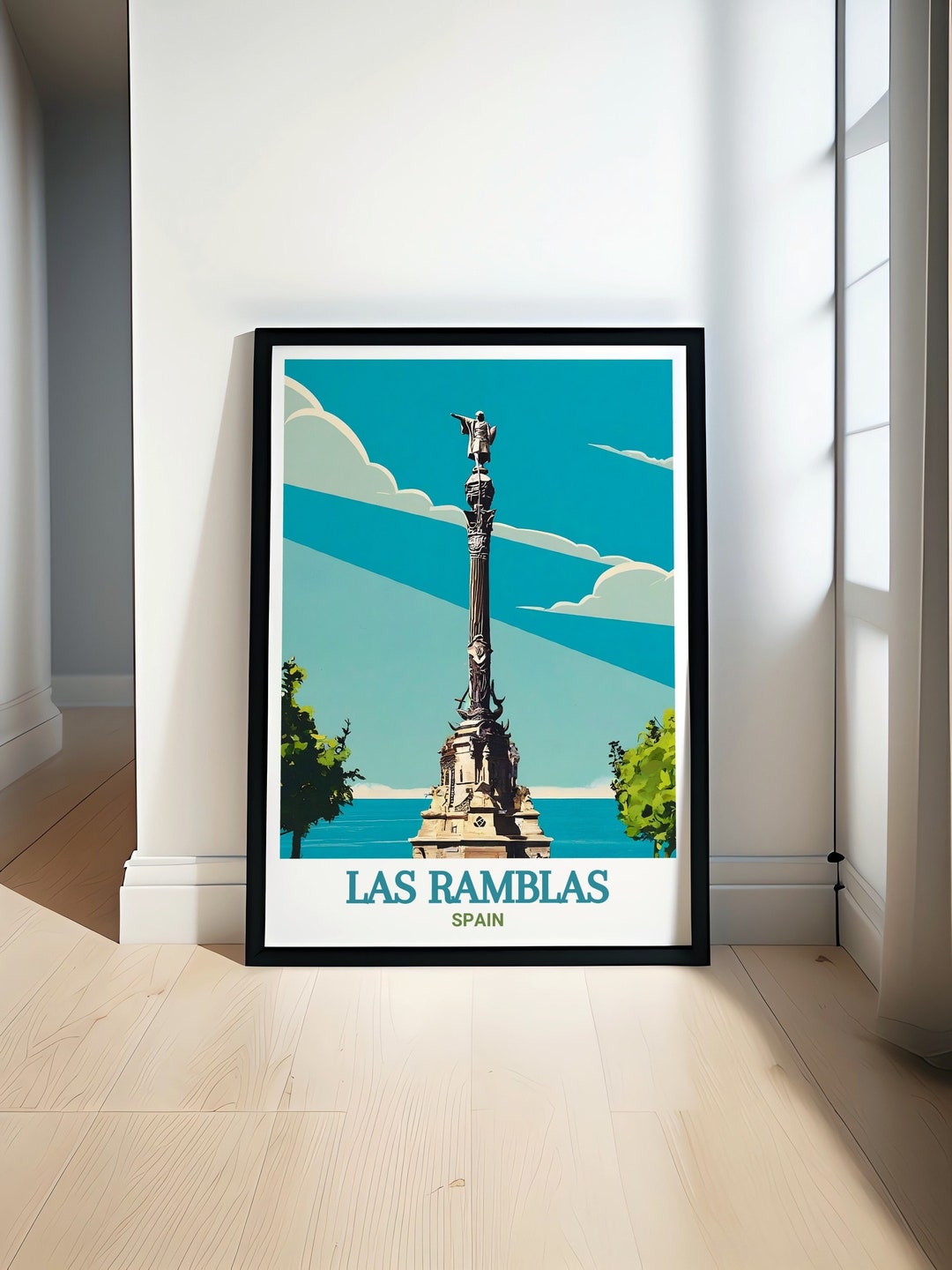 Las Ramblas Art Collection - Columbus Monument Travel Posters - Spain ...