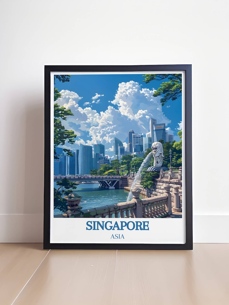 Singapore Poster-singapore Art-merlion Park Print-singapore Wall Art ...