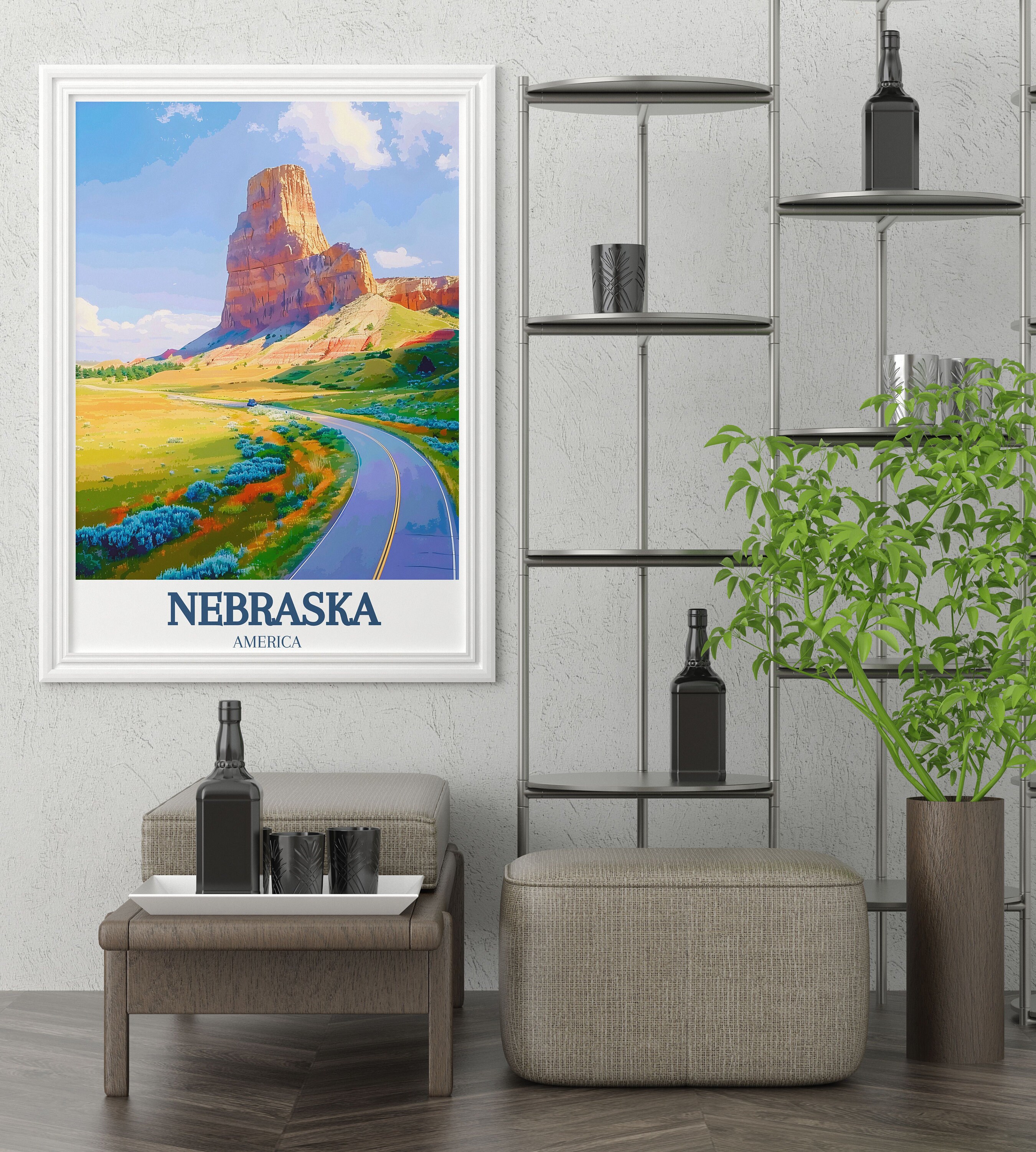 Nebraska Art Print - Scotts Bluff National Monument Wall Art - Nebraska ...