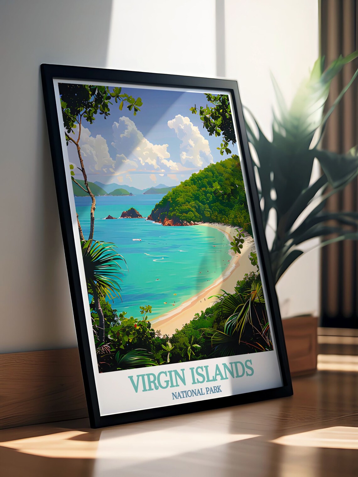 Virgin Islandswall Art Trunk Bay Decor Travel Print of Trunk Bay Virgin ...