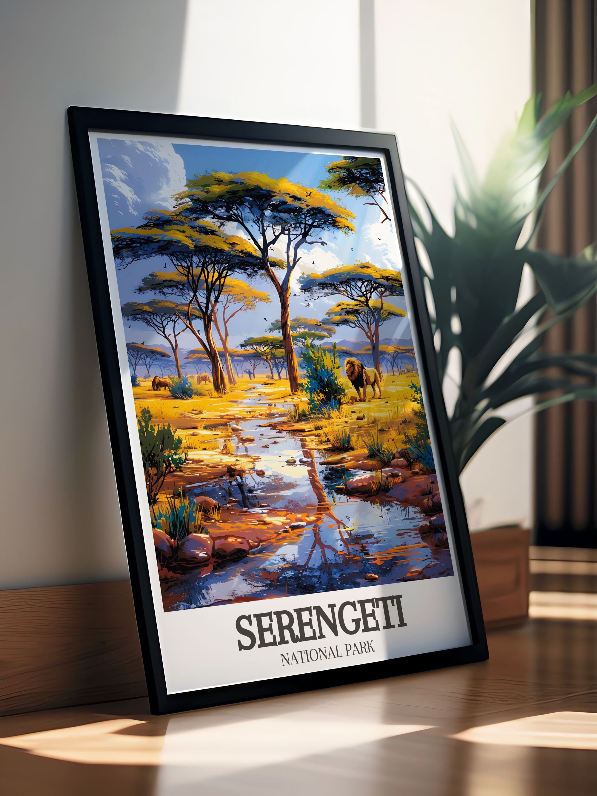 Serengeti Prints National Park Wall Art Africas Acacia Tree and ...