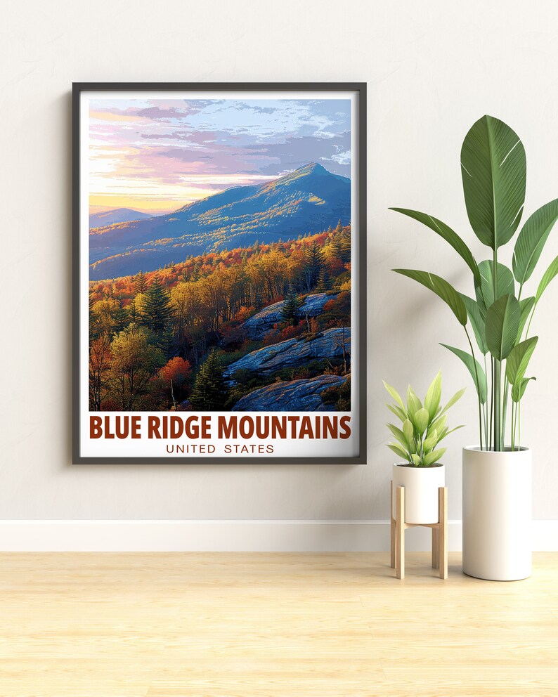 Blue Ridge Mountains Travel Print Grandfather Mountain Art Grandfather ...